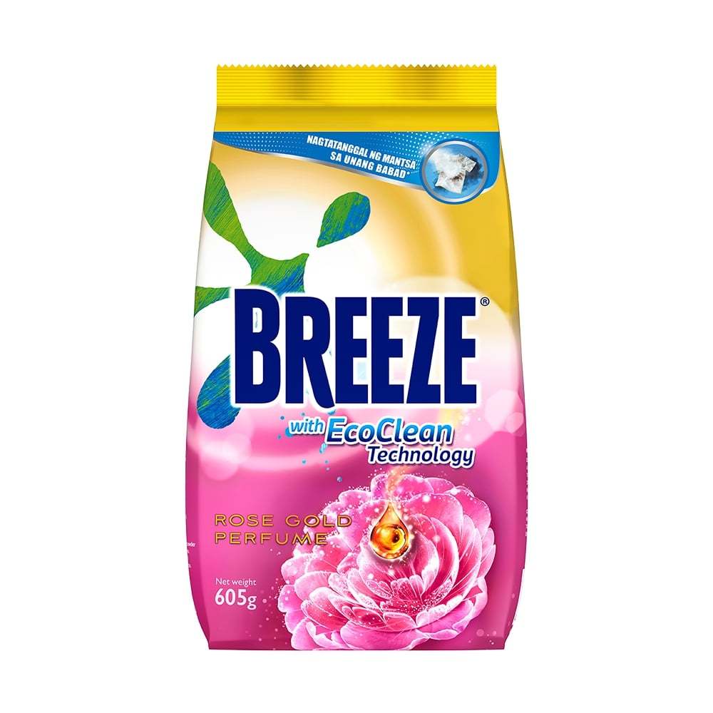 Breeze Powder Detergent with Rose Gold Perfume 605g Pouch | Shopee ...