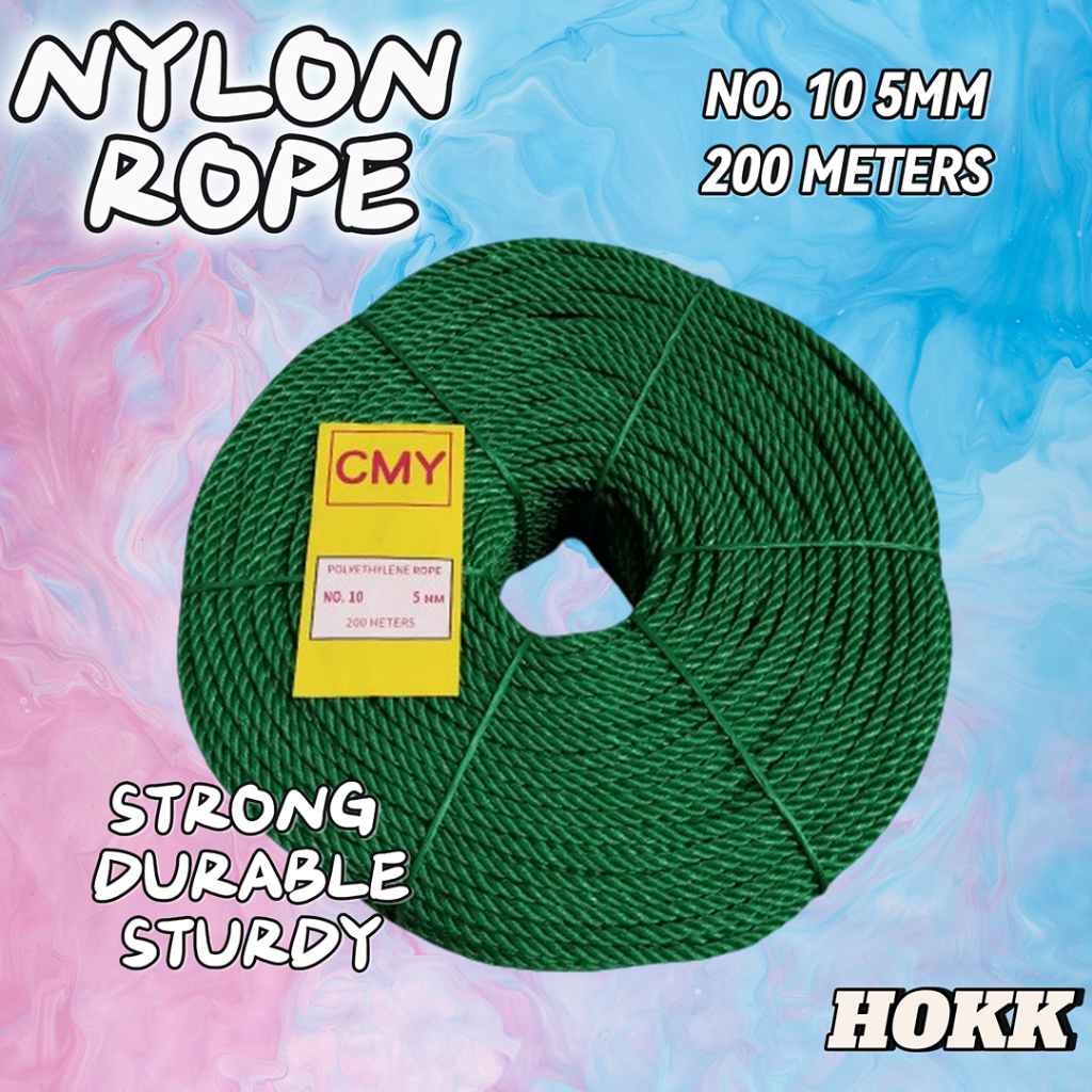#10 5mm GREEN POLYETHYLENE ROPE (200 Meters)/NYLON ROPE/LUBID/TALI | Shopee Philippines