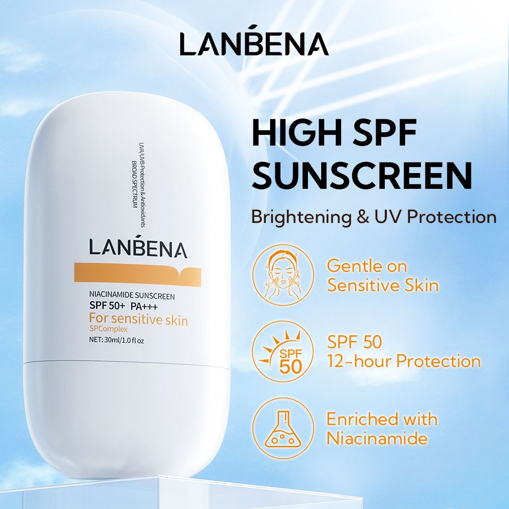 LANBENA Niacinamide Uv Sunscreen Spf 50+ Pa+++ Suncare Whitening Face ...