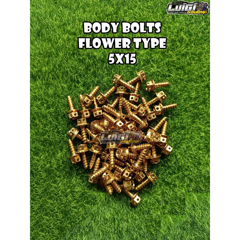 HENG ORIGINAL BODY BOLTS 5X15 FLOWER TYPE PER PIECES UNIVERSAL MADE IN ...