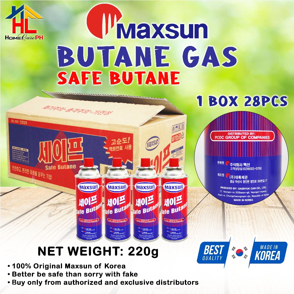 Maxsun Safe Butane Gas 220g 1 Box 28pcs | Shopee Philippines