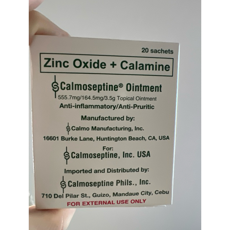 1 box Calmoseptine Ointment 20 sachets3.5g Zinc Oxide+Calamine | Shopee ...