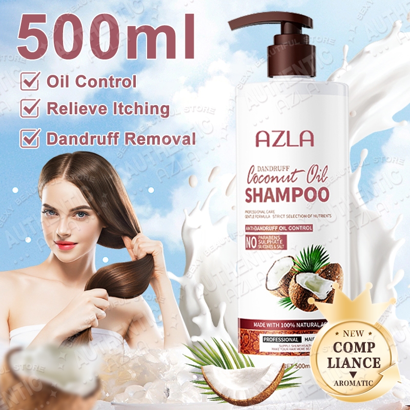 500ml AZLA Coconut Oil Shampoo Anti-Dandruff Refreshing Control Oil Fluffy Repair Frizz Hair ...