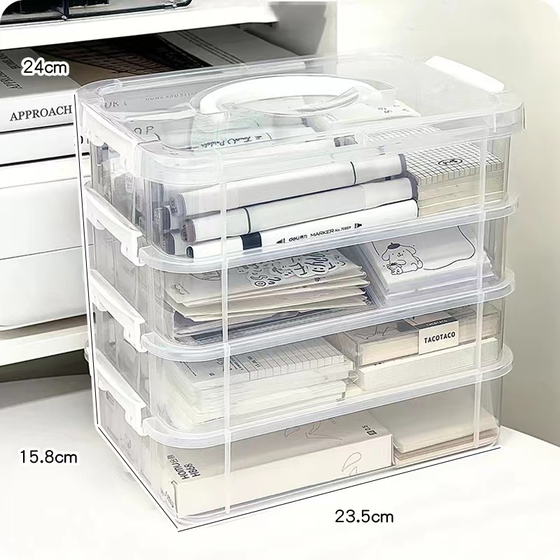 4 Layers Multipurpose Storage Box Large Compartment Accessories Jewelry ...