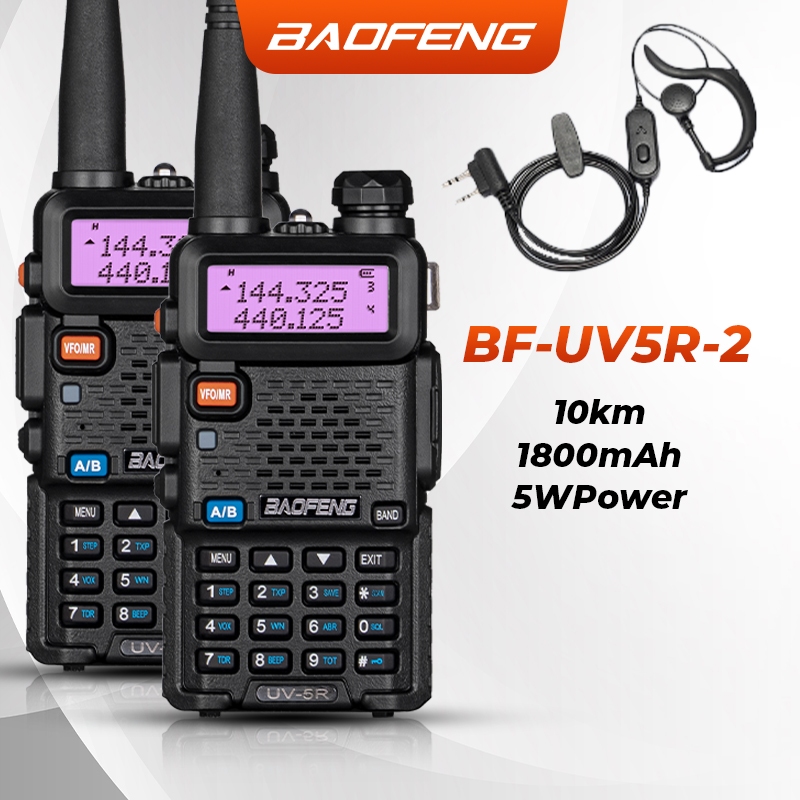 Baofeng uv 5r Two-Way radio 5W 128CH Portable Walkie Talkie Dual Band UHF/VHF Radio 10km Long ...