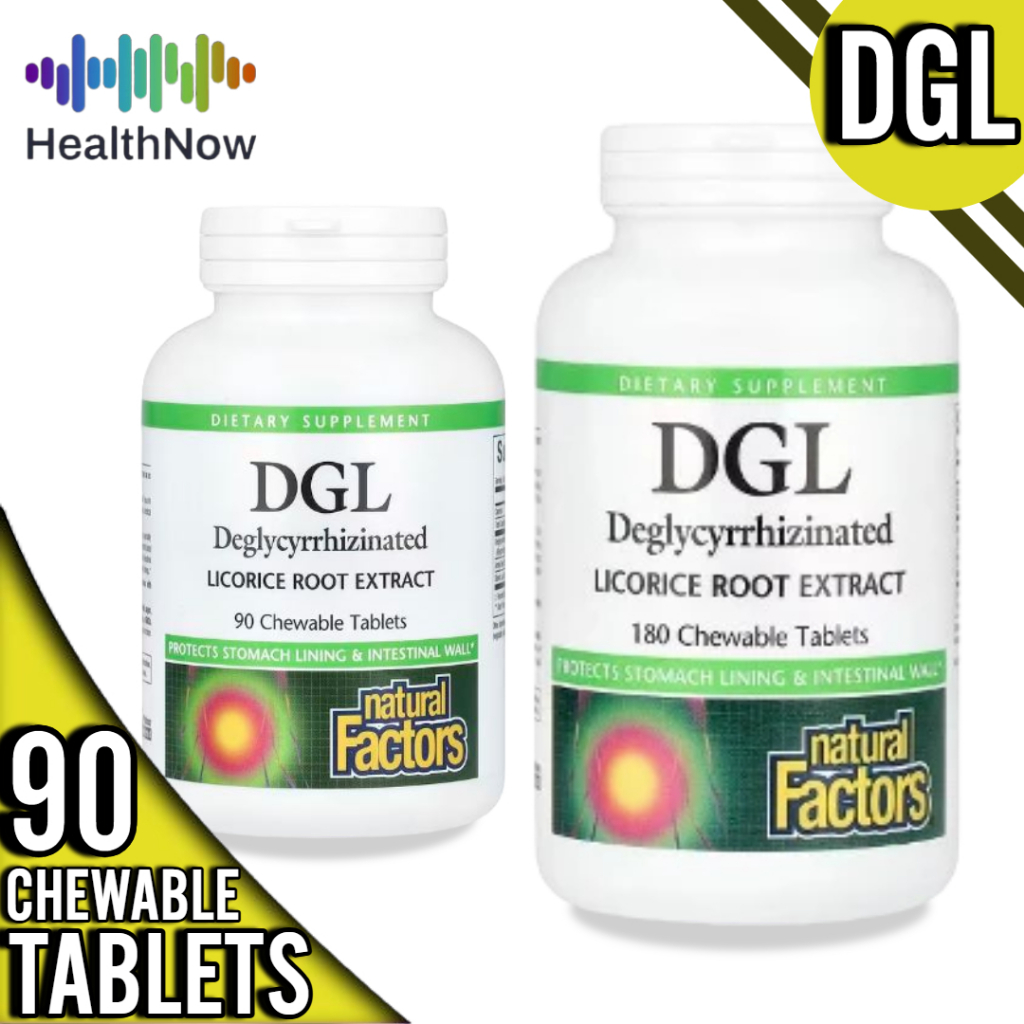 Natural Factors DGL Deglycyrrhizinated Licorice Root Extract 90 or 180 ...