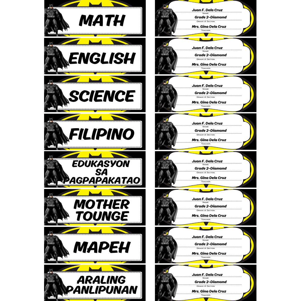 PERSONALIZED SUBJECT/STUDENT DETAILS STICKER LABEL | Shopee Philippines