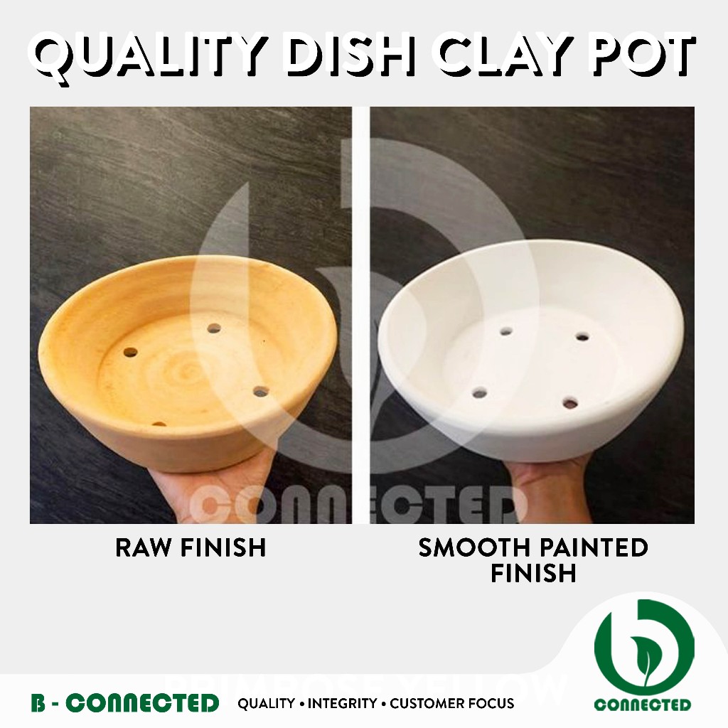 DISH CLAY POT ( QUALITY HANDMADE BONSAI POT ) PAINTED / RAW FINISH BY B ...