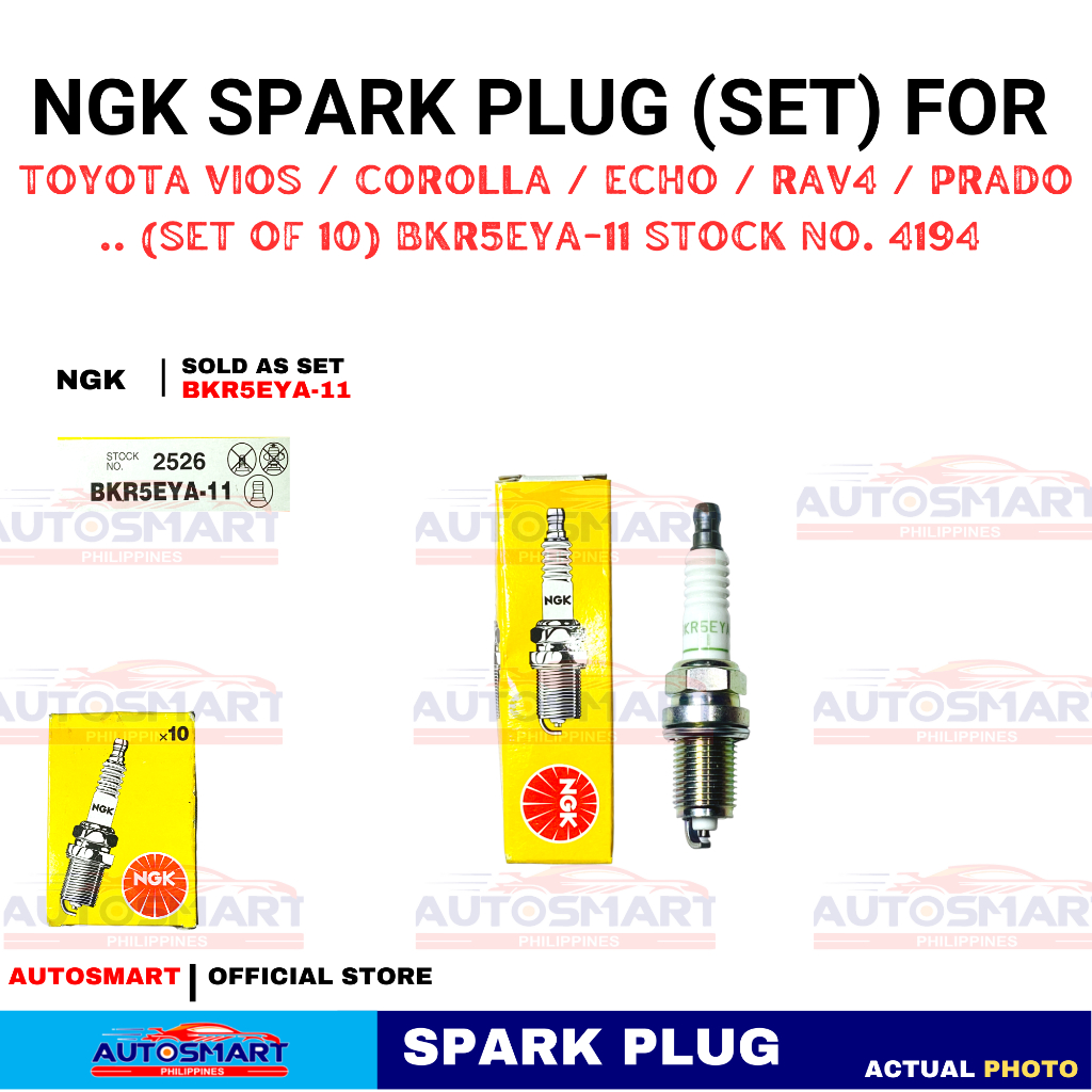 NGK Spark Plug (BKR5EYA-11) for Toyota Vios, Corolla, Echo, Rav4, Prado ...