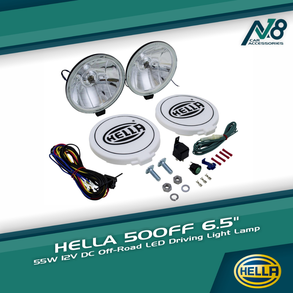 HELLA 500FF Foglamp Off-Road Driving LED Lamp 6.5" Pair with Hella ...