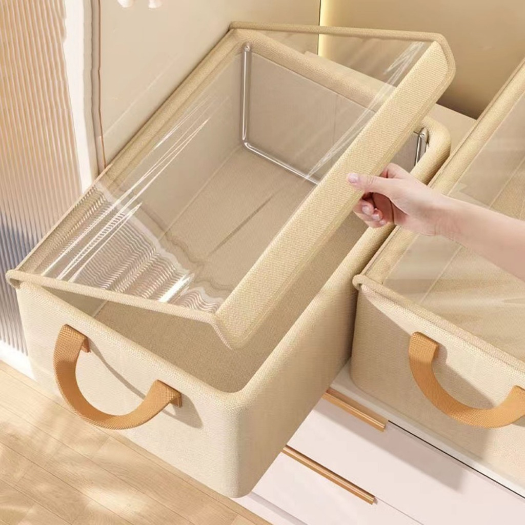 Foldable Steel Frame Clothes Storage Box With Cover Wardrobe Closet ...