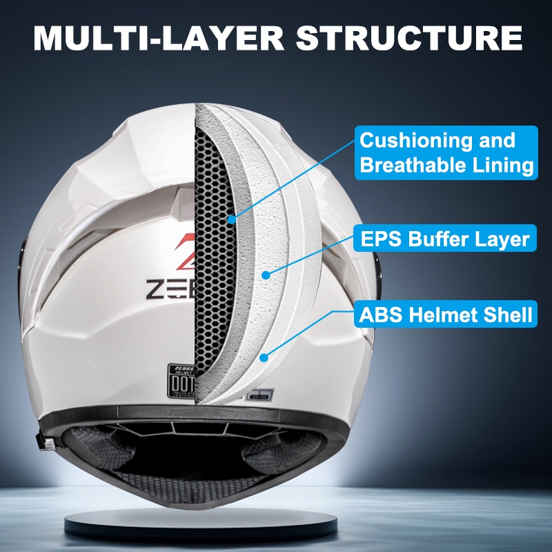 ZEBRA Motorcycle Helmet Full Face Dual Visor Helmet For Couple Helmet ...