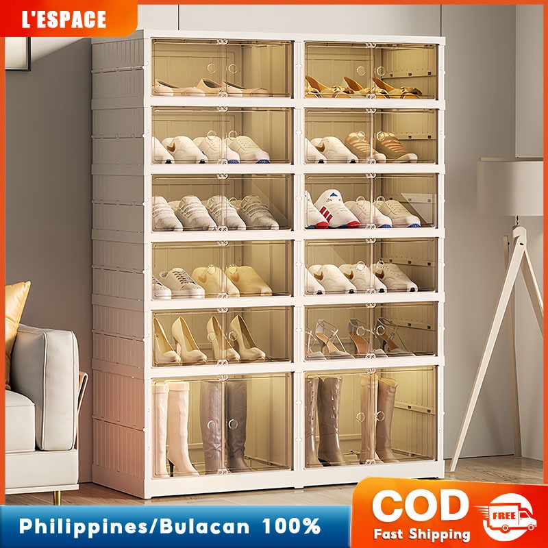 Shoe Cabinets Shoe rack Foldable Dust-Proof Shoe Storage Box Stackable ...