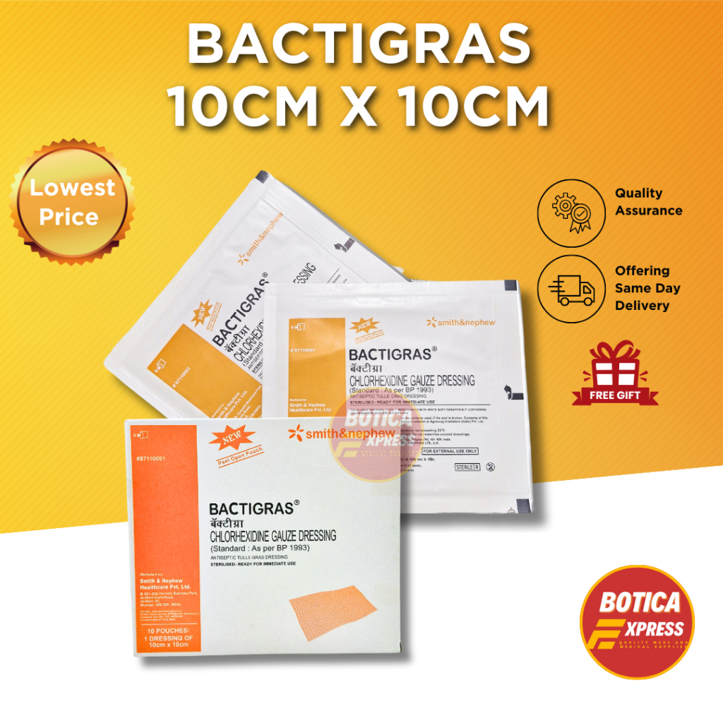 Bactigras Dressing 10x10cm (10 PIECES) WOUND DRESSING | Shopee Philippines