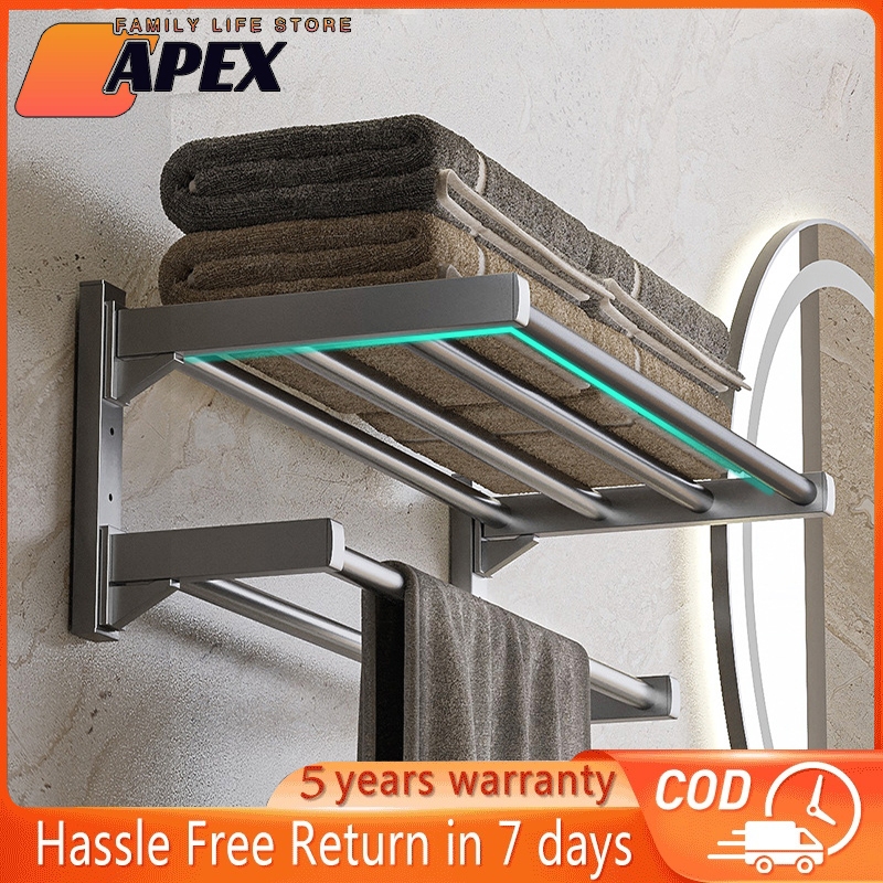 Shower rack 50/60cm Carbon Steel Bathroom Shower Towel Rack | Shopee ...