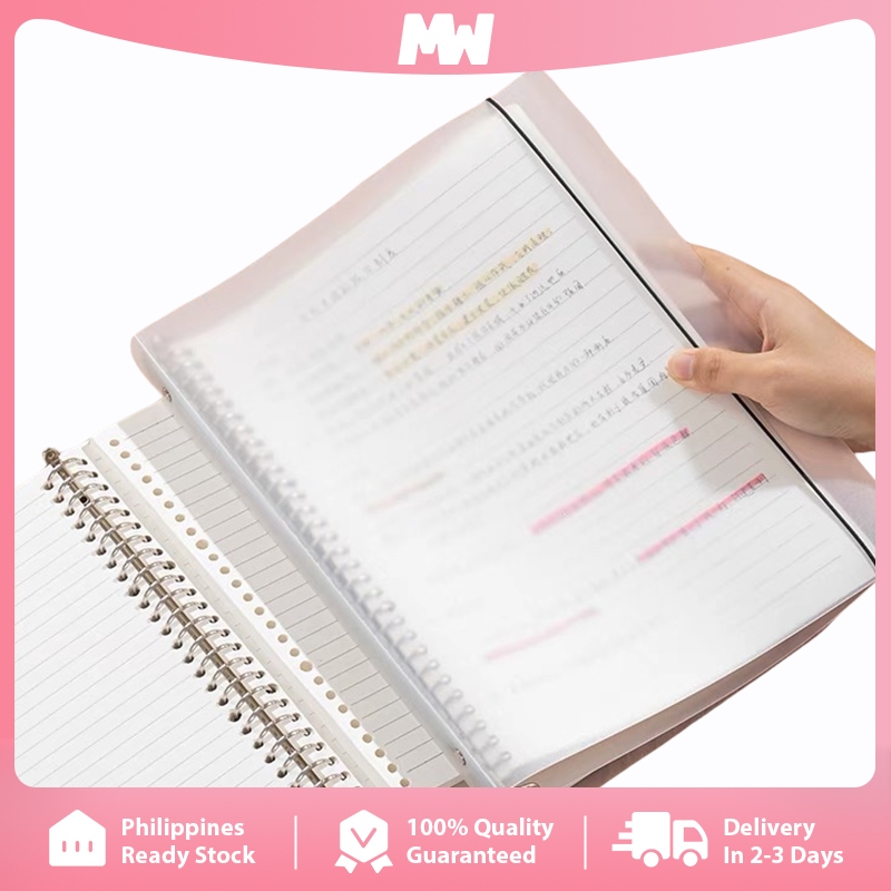 MW A5/B5/A4 PP Notebook Binder Plastic Ring Binder Loose Leaf Binding ...