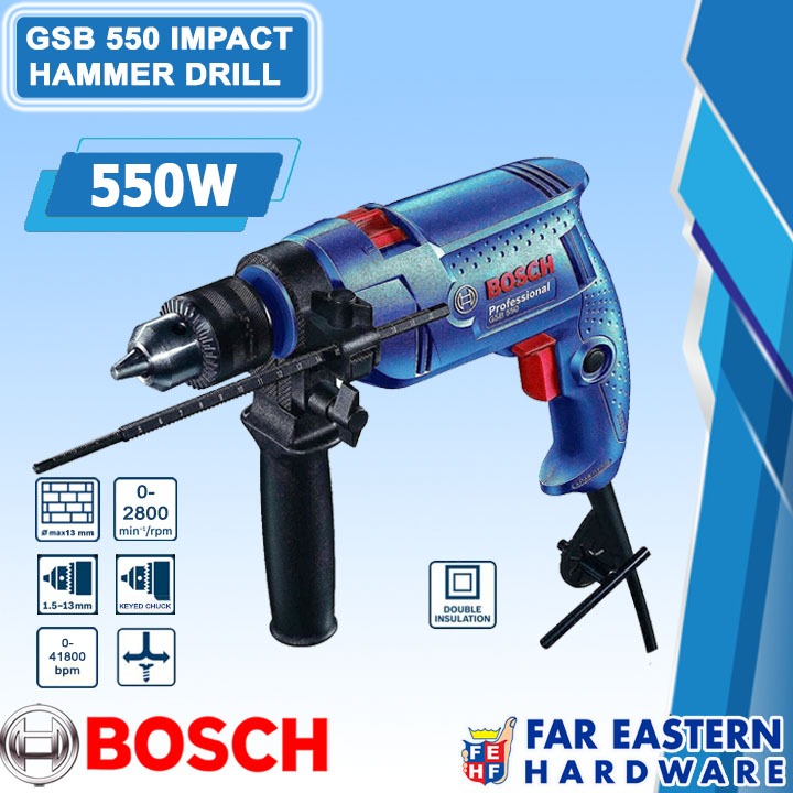 BOSCH GSB 550 Impact Hammer Drill RBPTCC | Shopee Philippines