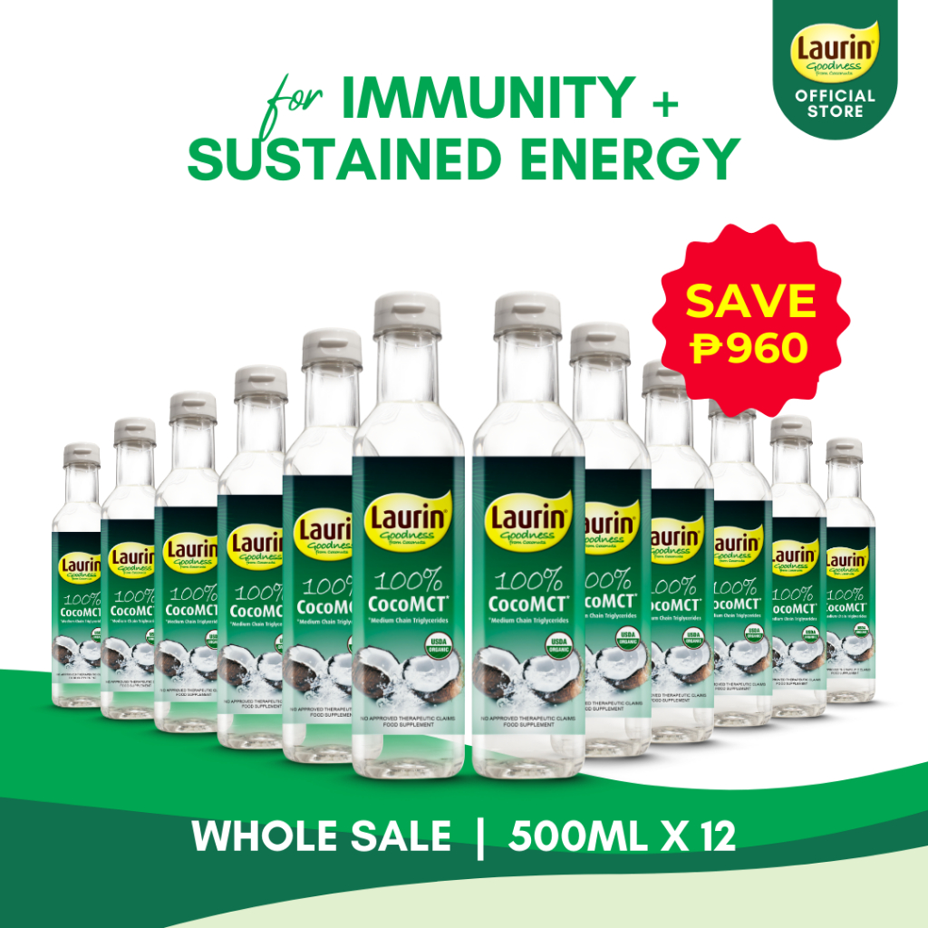 Laurin 100% Coco MCT Oil 1 Box/12 Bottles (500mL) | Shopee Philippines