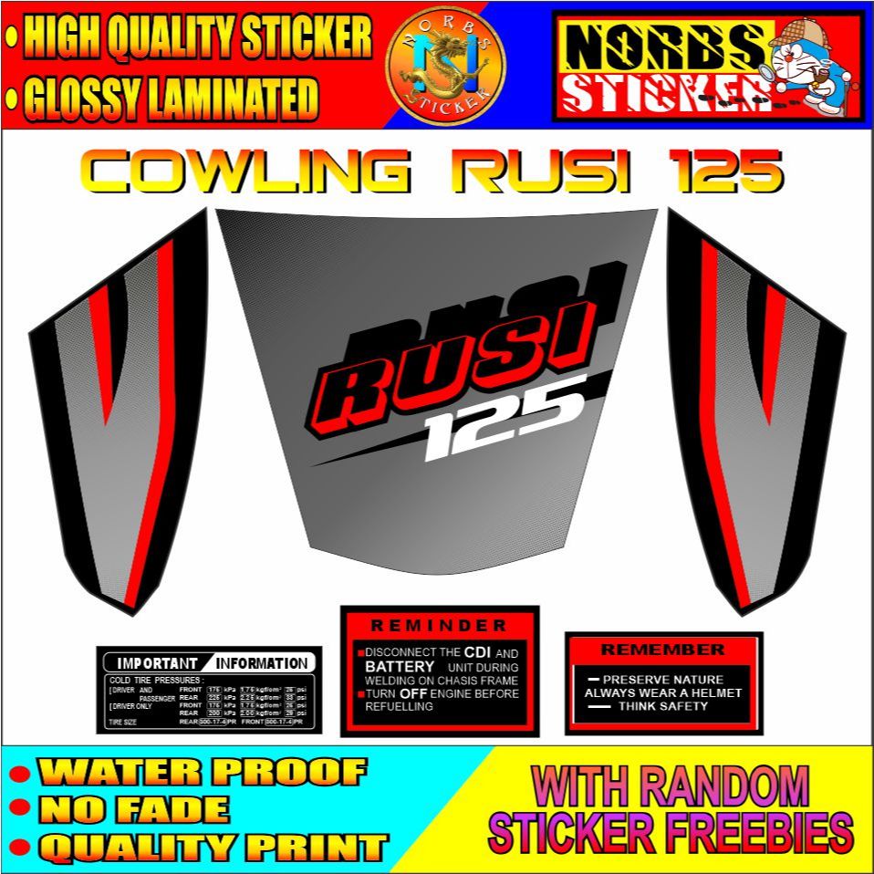 COWLING MASKARA RUSI 125 STICKER DECALS | Shopee Philippines
