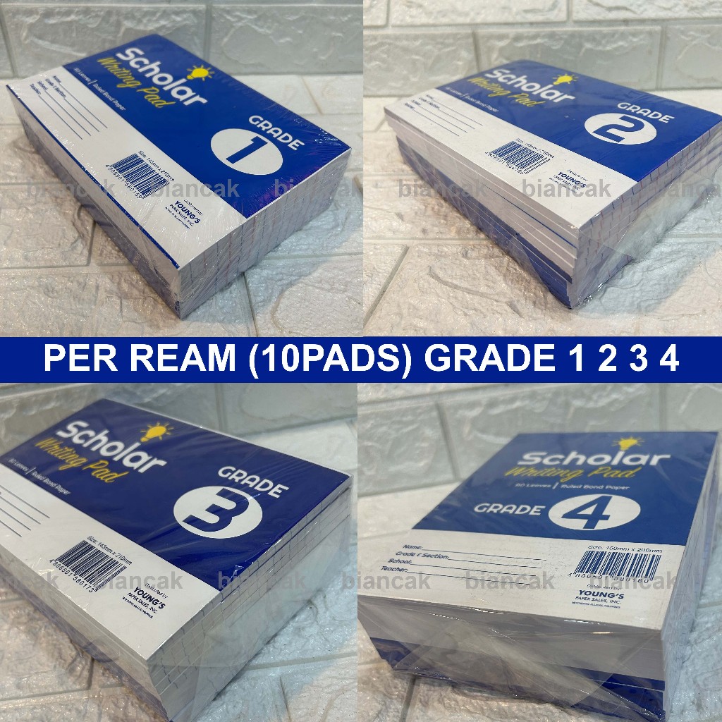 (ONE REAM = 10PADS) SCHOLAR GRADE 1 2 3 4 PAD (OFFICE SCHOOL SUPPLIES ...