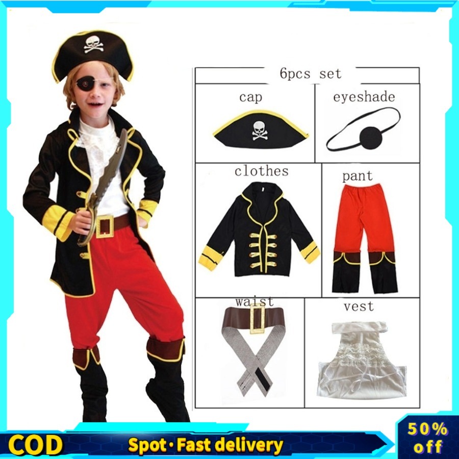 Carnival Pirate Cosplay Costume Halloween Christmas Children Clothing ...