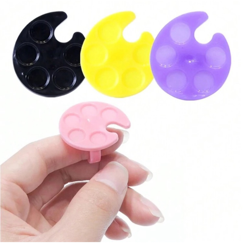 1pc Nail Art Tool Mini Ellipsoidal Ring Shaped Mixing Palette For Nail ...