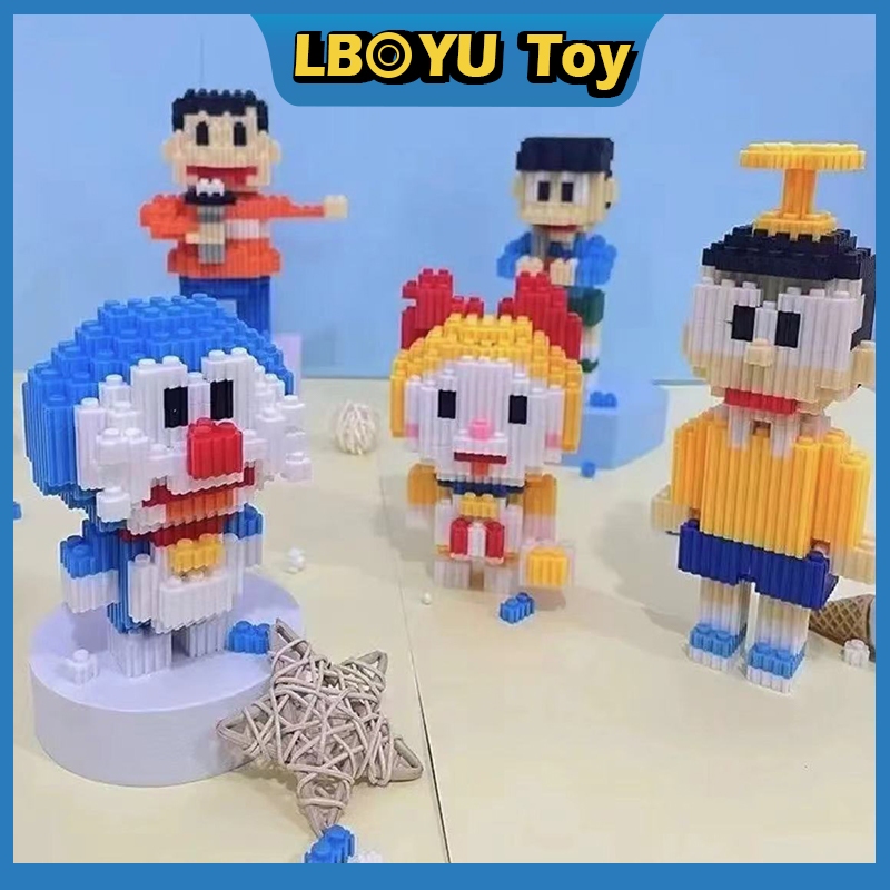 LBOYU Doraemon Toy Cartoon Mini Blocks cute Building Bricks Model Anime ...