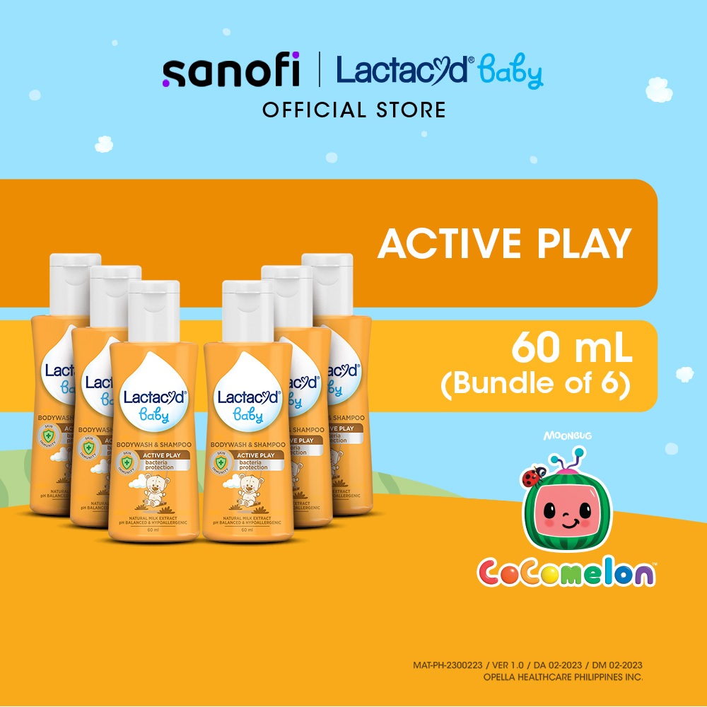 Lactacyd Baby Active Play - 2in1 Body Wash and Hair Shampoo 60mL ...