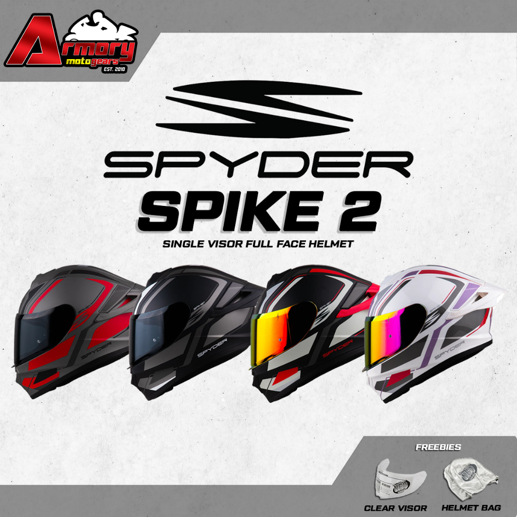 SPYDER SPIKE 2 SINGLE VISOR FULL FACE HELMET | Shopee Philippines