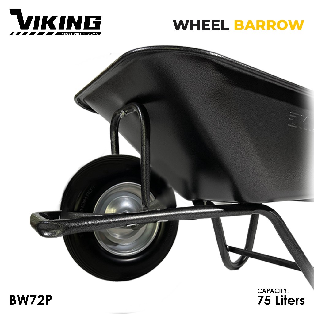 VIKING Wheelbarrow Deep Type with 16-inch Solid Wheel 75 Liters 150kg ...
