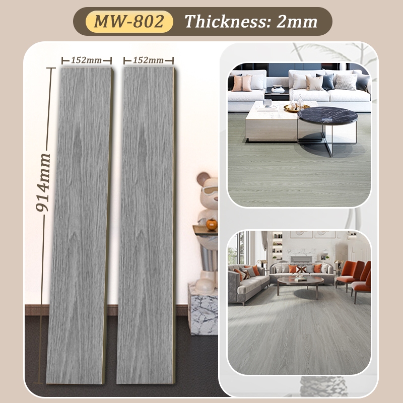 2mm thickness 91x15cm 3d wood grain style vinyl tile flooring self ...
