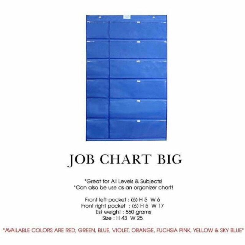 Job Chart Big Pocket Chart | Shopee Philippines
