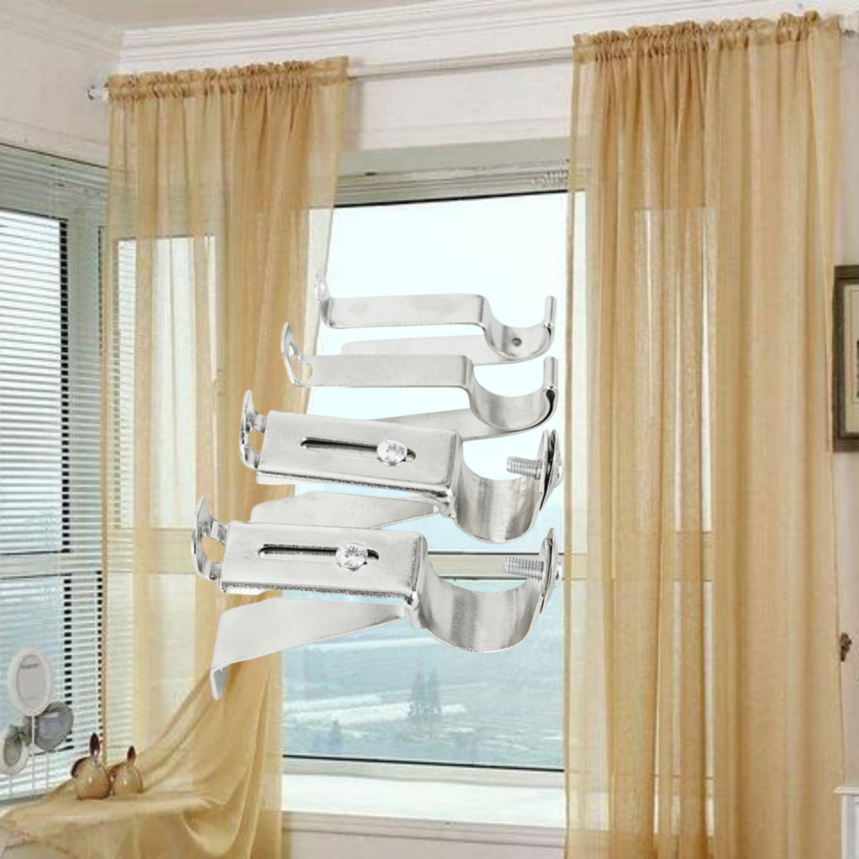 CHROME PIPE HOLDER/ CURTAIN ROD BRACKETS (SILVER/GOLD) (ORDINARY ...