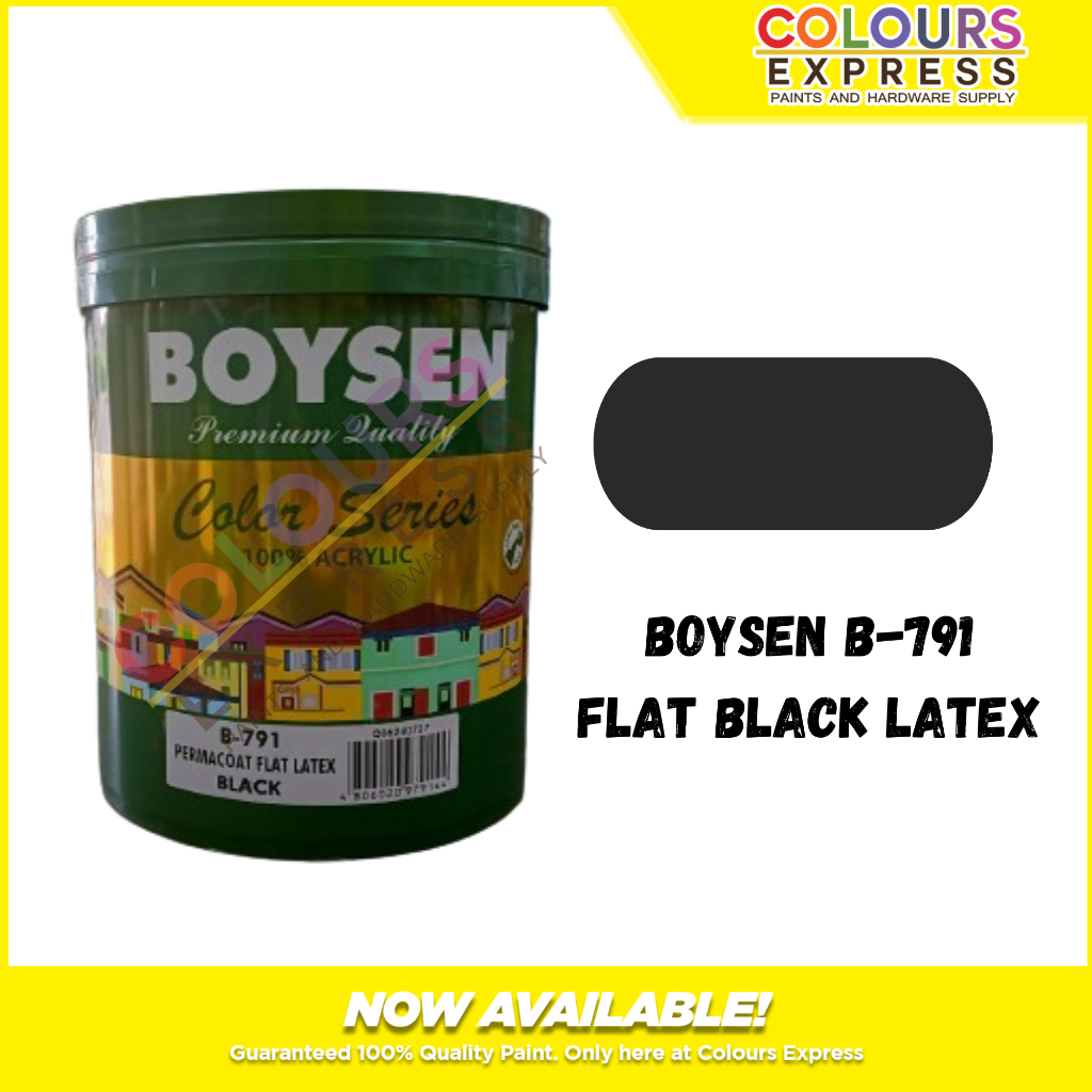 Boysen B-791 Flat Black Latex Paint - Available in 4L and 16L sizes ...