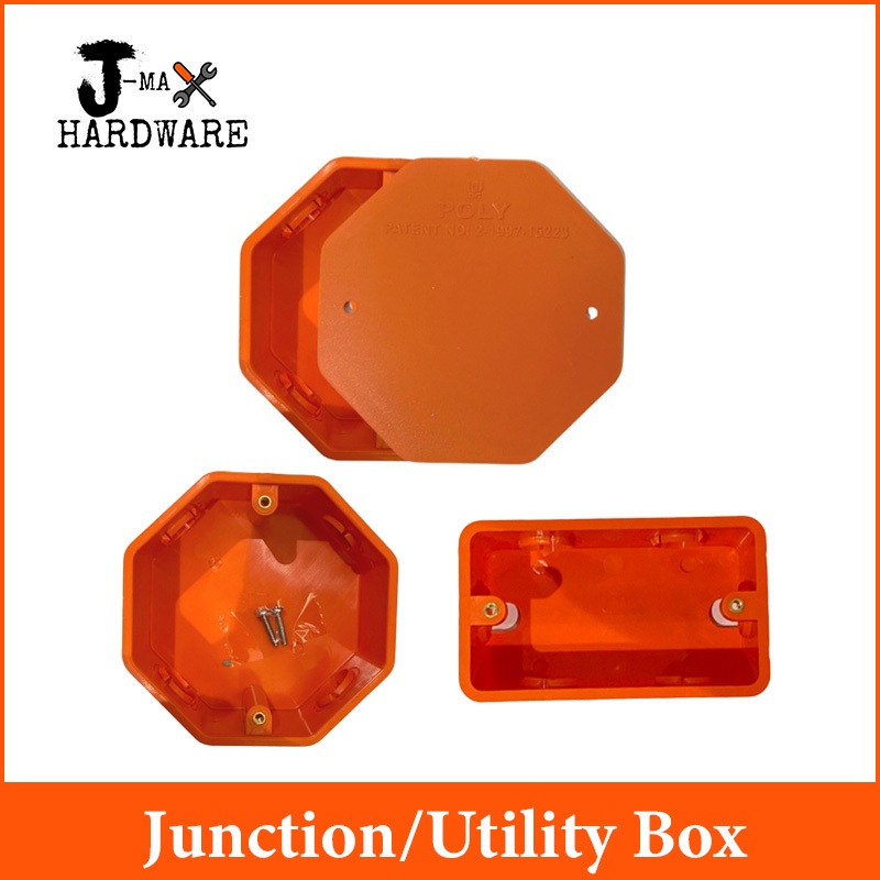 PVC Orange Junction Box w/Cover Utility Box for Electrical 4x4 w/Screw ...