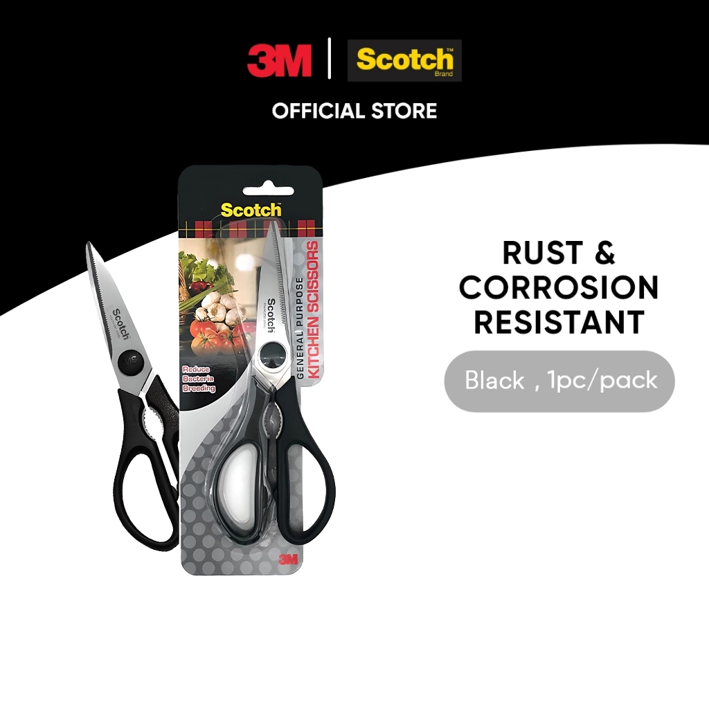 3M™ Scotch™ Kitchen Scissors Stainless Steel Blade Black | Shopee ...