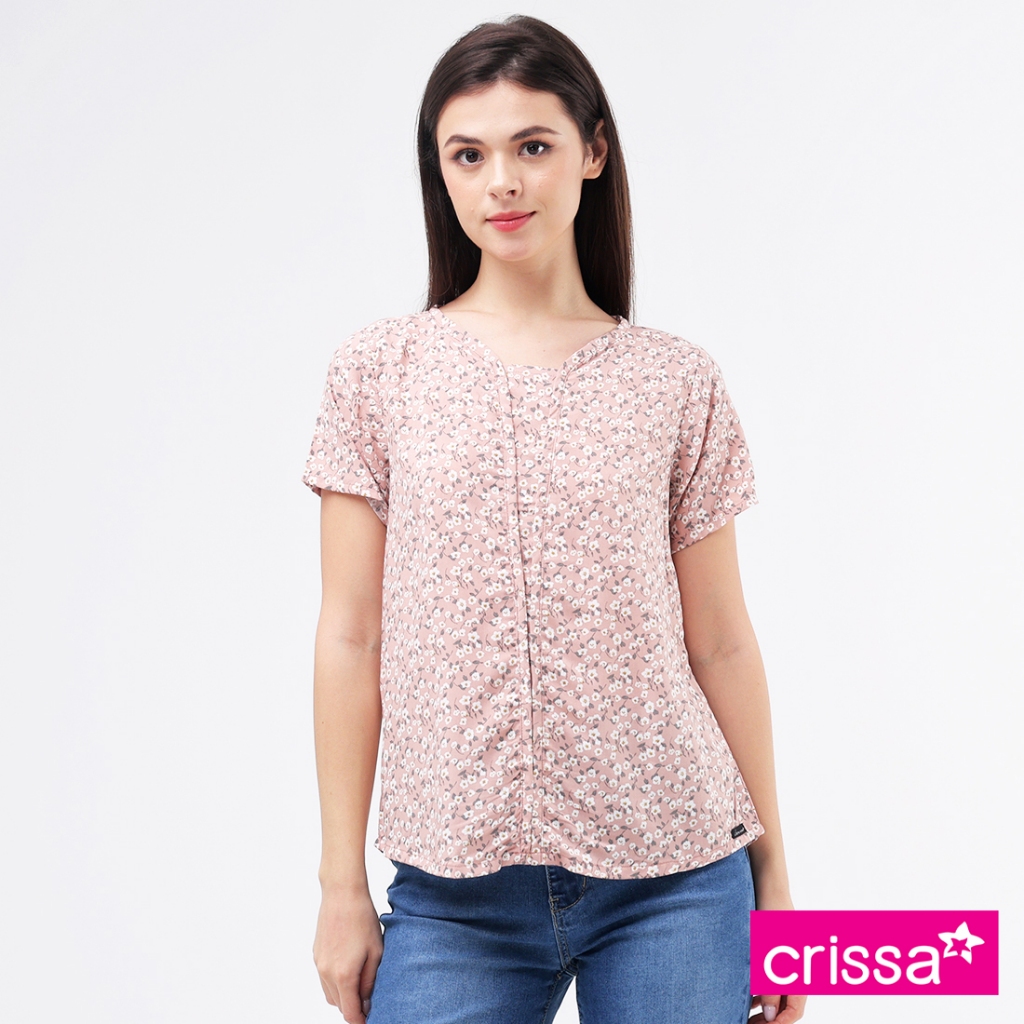 Crissa Woven Printed Rayon Short Sleeves Blouse CSFT18-0349 | Shopee ...