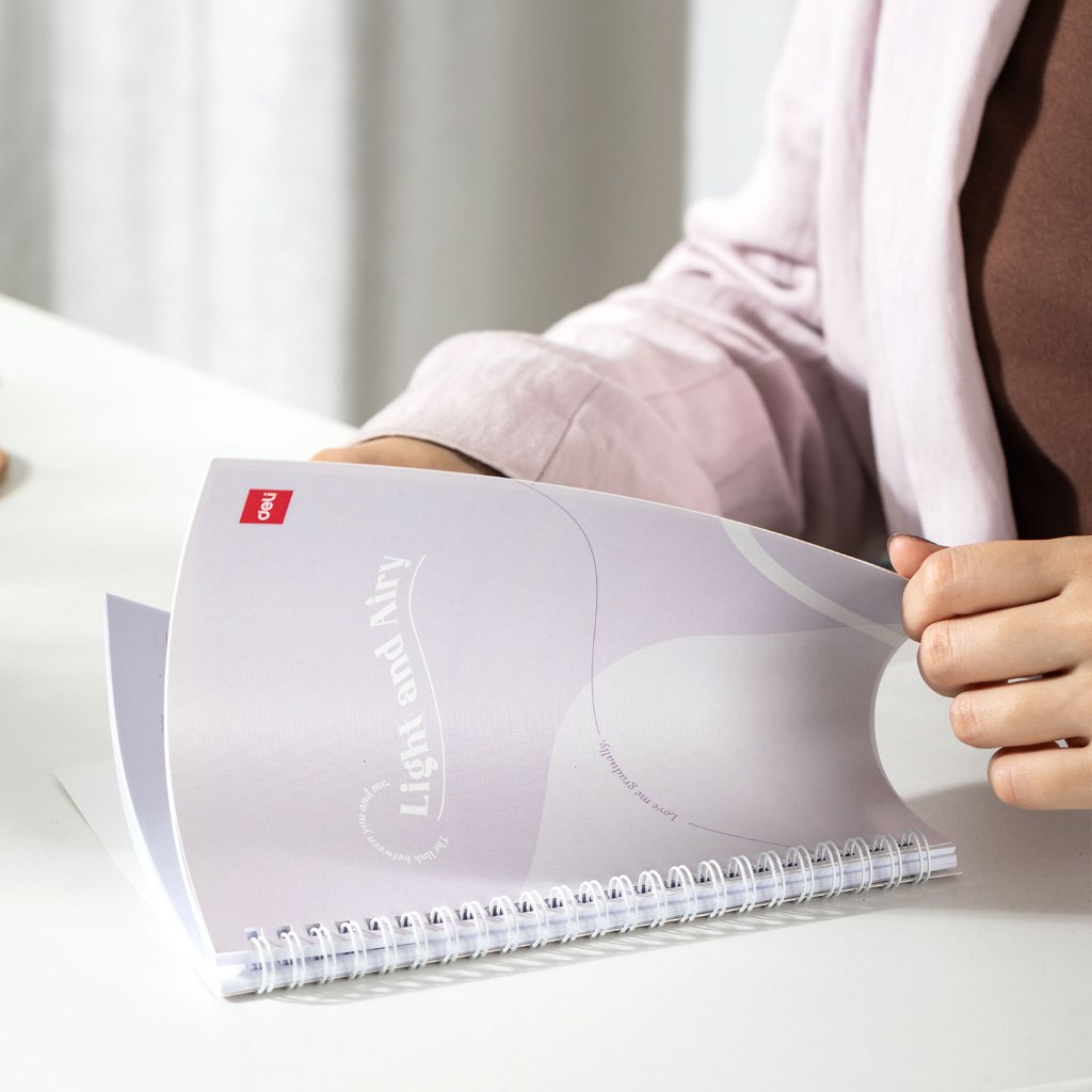 Deli A5 Spring Spiral Notebooks Binder Writing Notepad 70g/60 Sheets ...