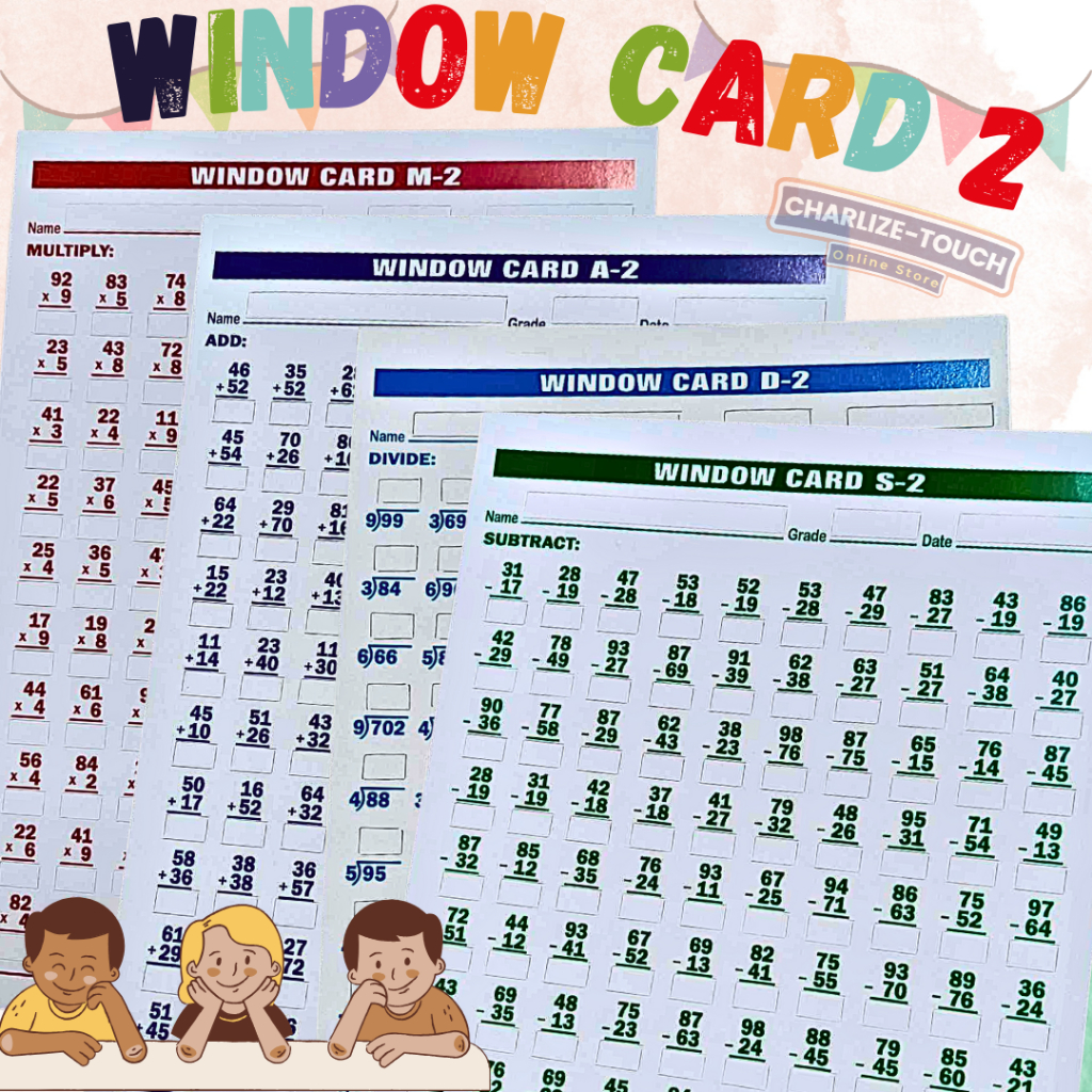 Window Cards Level 2 Addition, Subtraction, Multiplication, Division ...