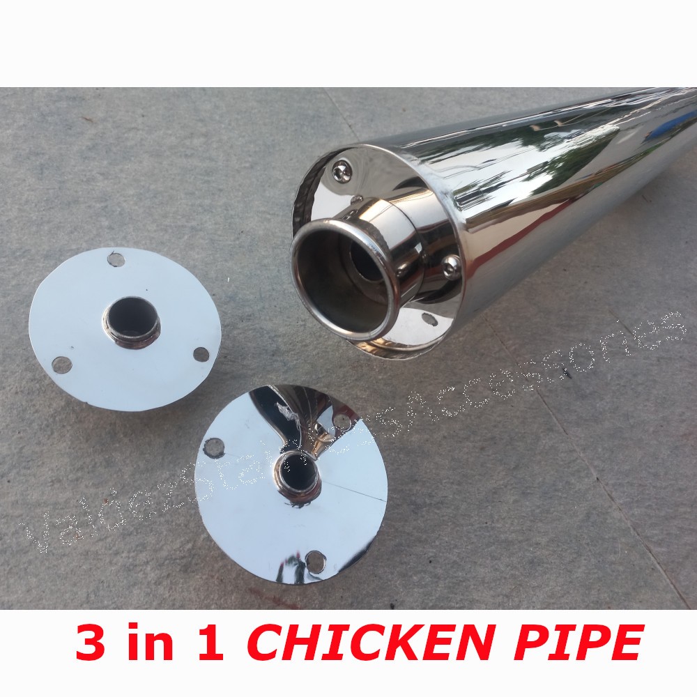 Bajaj CT125 , Stainless Chicken Pipe, Full System Muffler, 3in1 for ...