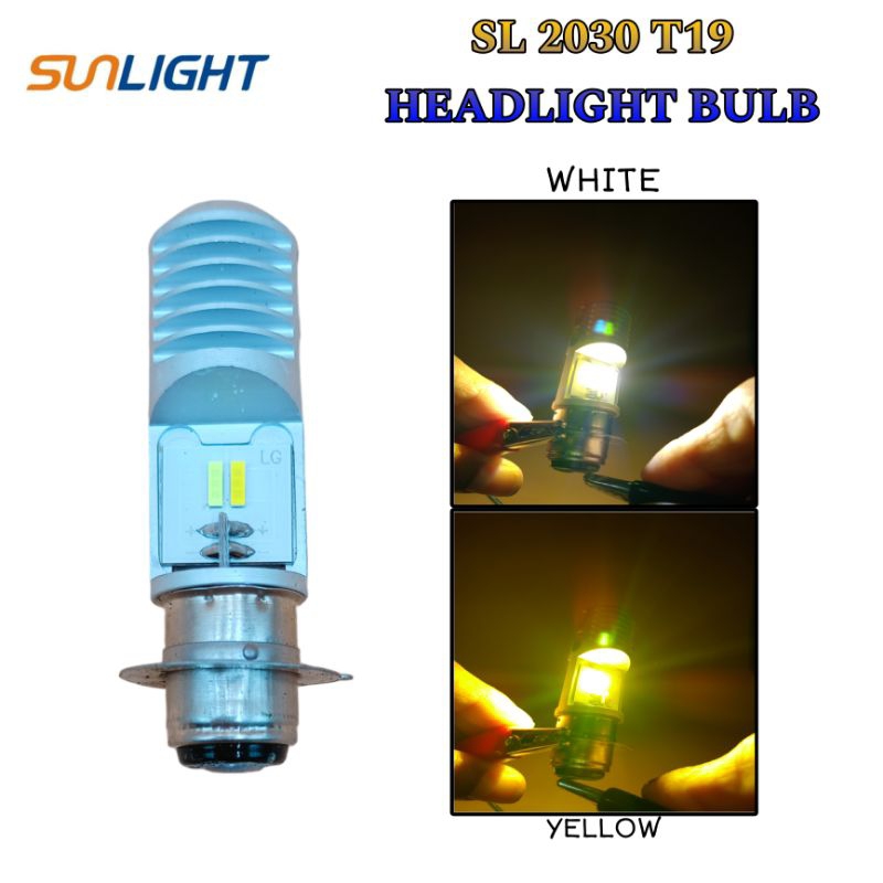 MOTORCYCLE SUNLIGHT #2030 T19 HEADLIGHT BULB (WHITE/YELLOW) | Shopee ...