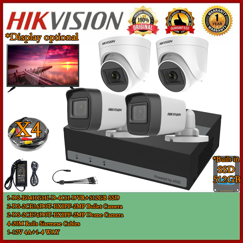 Hikvision 2MP CCTV Camera Package 4/8CH DVR Built-in SSD 1080P CCTV ...