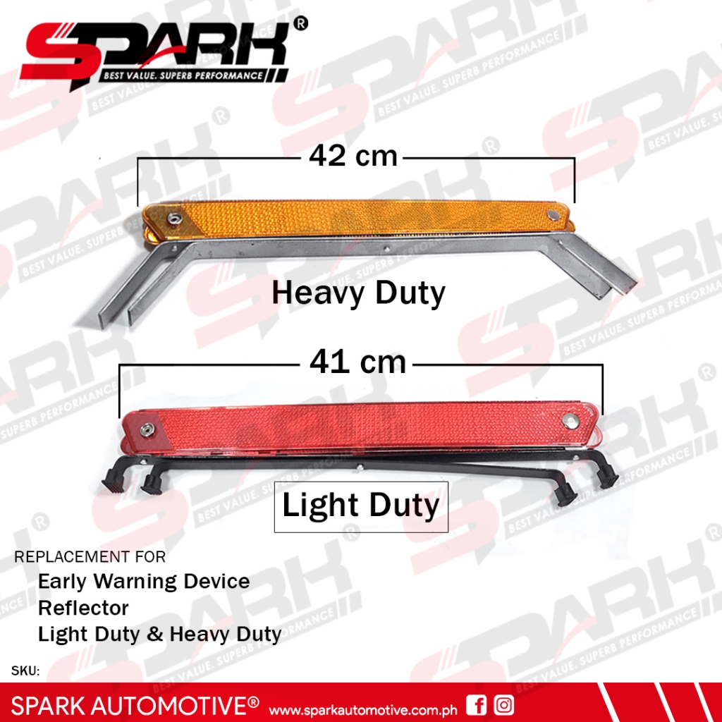 (PAIR) Early Warning Device EWD Amber & Red Reflective Triangle Car ...