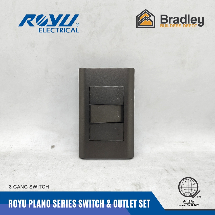 Royu Dark Gray Modern Switch and Outlet Set (Plano Series) | Shopee ...