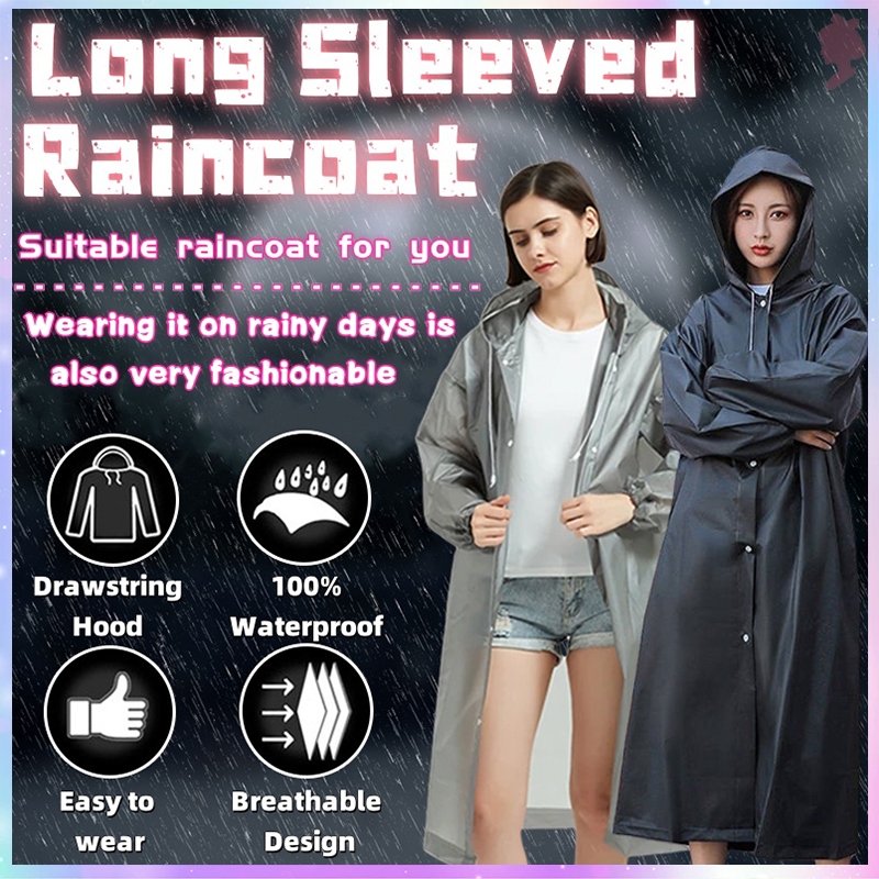 Hooded Raincoat EVA Adult Raincoat Non Disposable Thickened Long Full ...