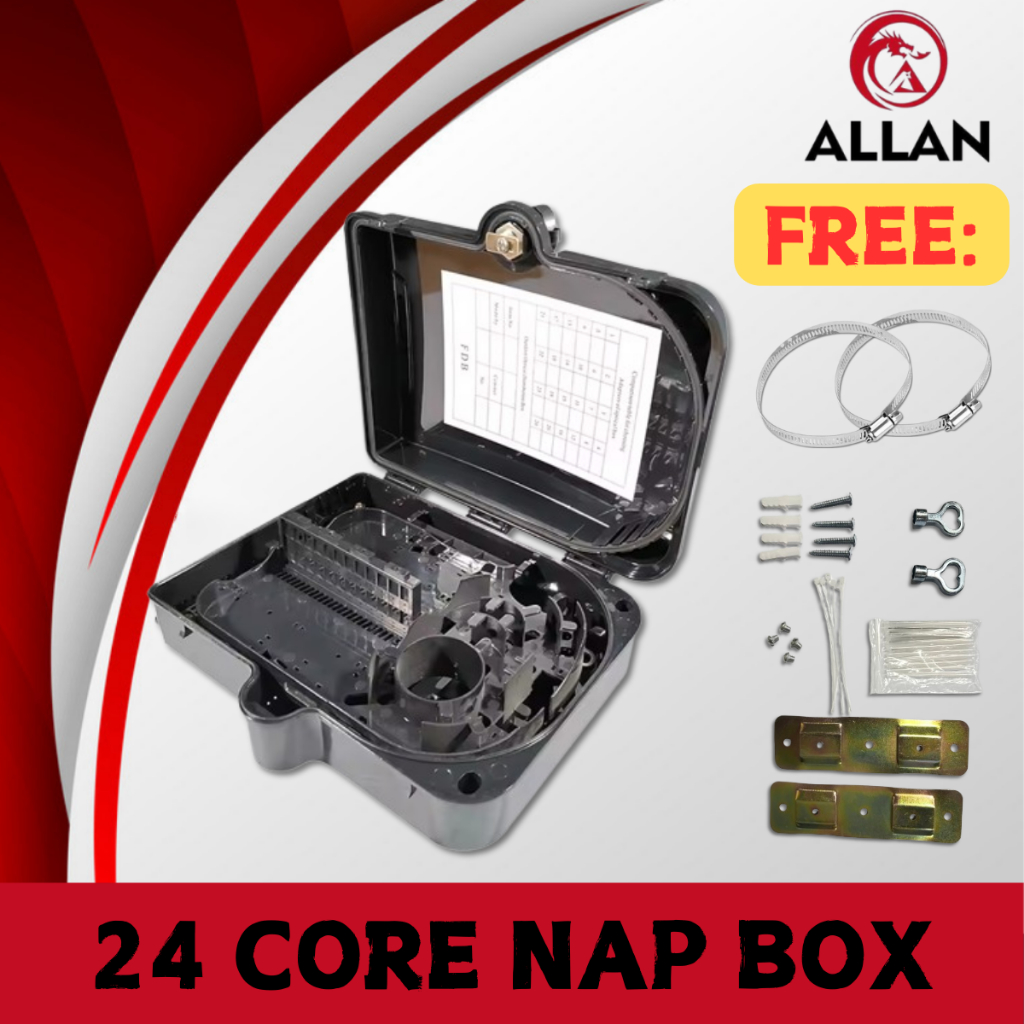 ALLAN Fiber Optic 24 Core Nap Box FTTH Distribution Box With 2 Steel ...