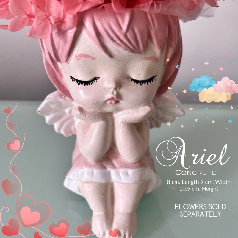 Ariel Pot with Flower - Made of Concrete, Table Decor, Vase | Shopee ...