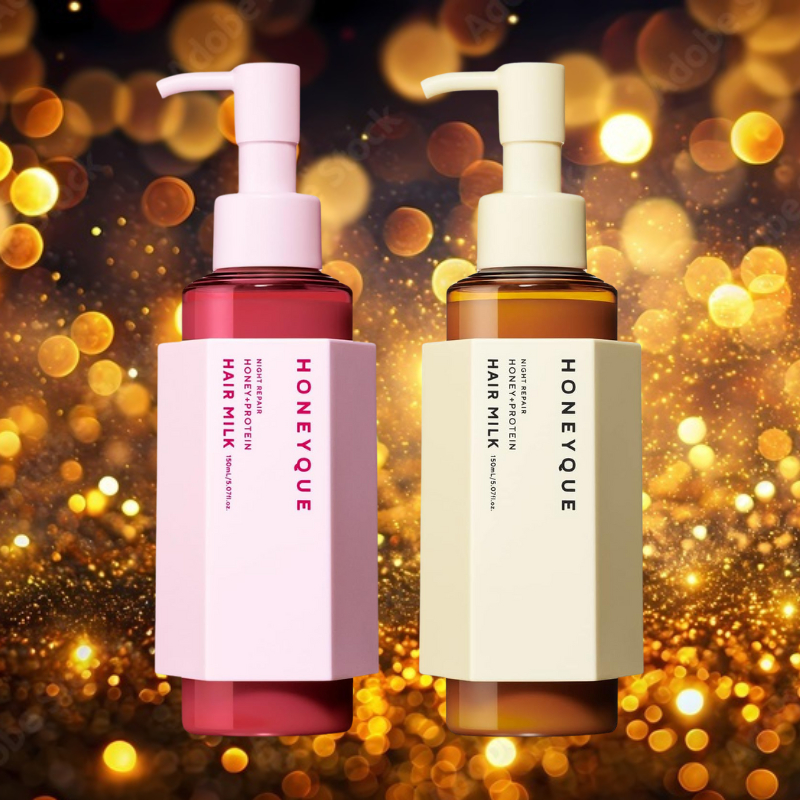HONEYQUE Night Repair Moist Hair Milk 150ml 2WAY Before & after styling ...