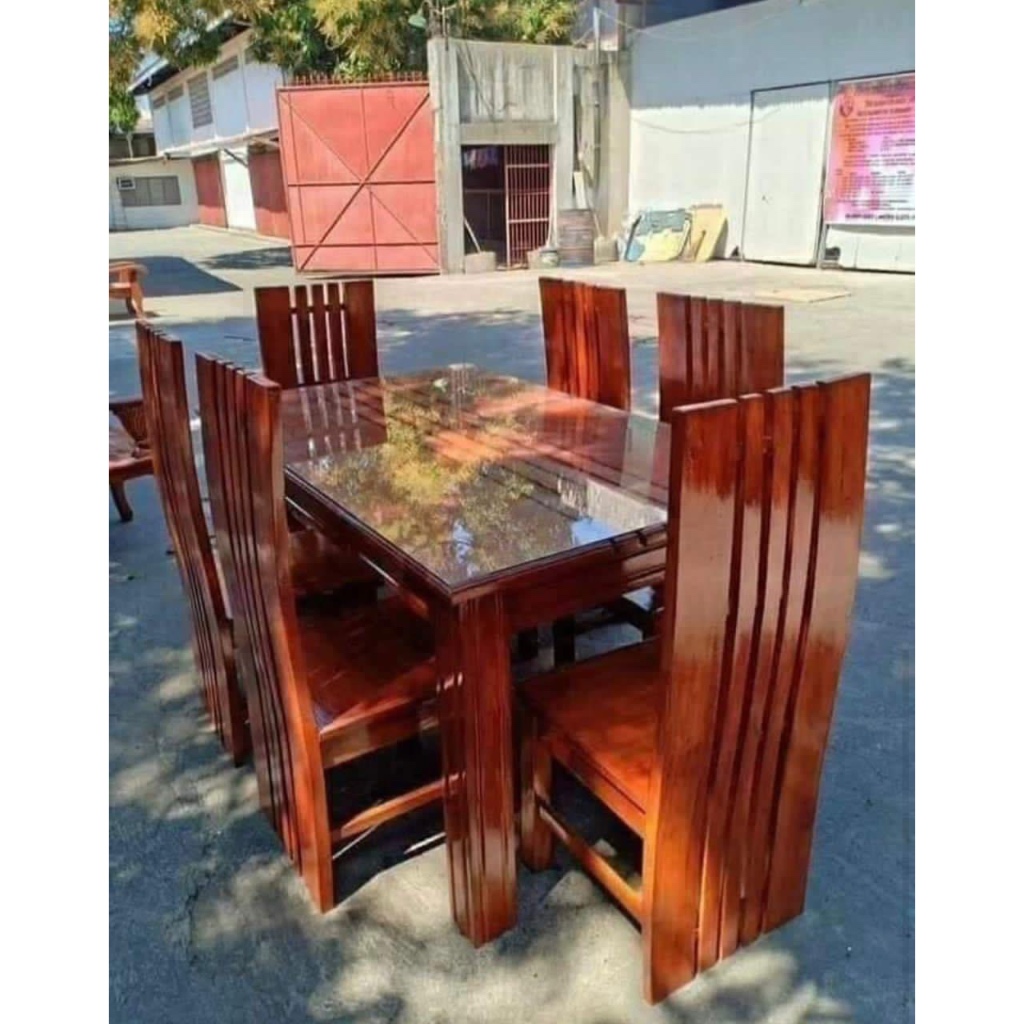 Brand New Dining Table with top glass and Marble tables | Shopee ...