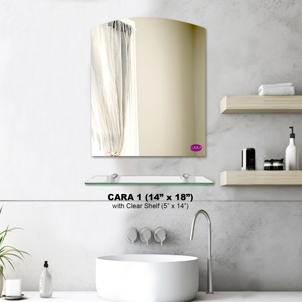 PROFILES Cara Home Bathroom Vanity Mirror Bundled With FREE Glass Shelf ...